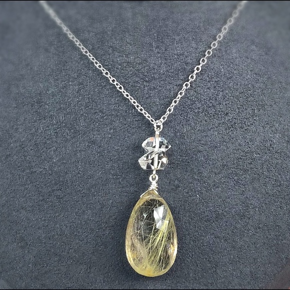 Handmade | Jewelry | Golden Rutile Quartz Herkimer Diamond Nacklace ...